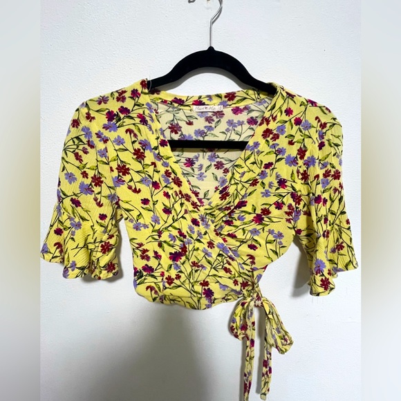 Tops | Flowers Wrap Around Crop Top | Poshmark